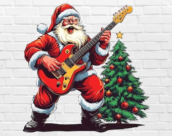 Santa Rockin Around the Christmas Tree PNG | Rockin Around PNG | Santa ...