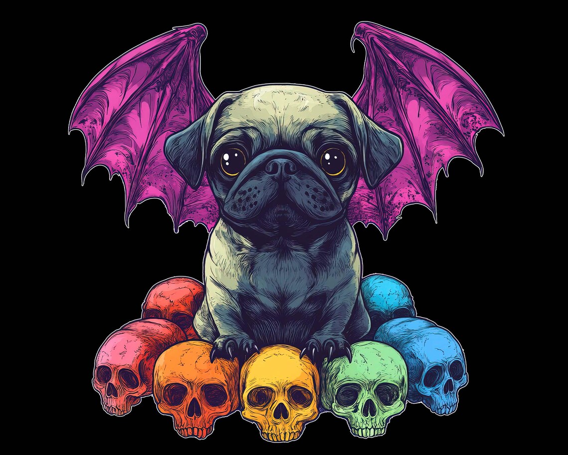 Funny Halloween Pug PNG for Shirt | Spooky Pug Halloween PNG | Funny ...