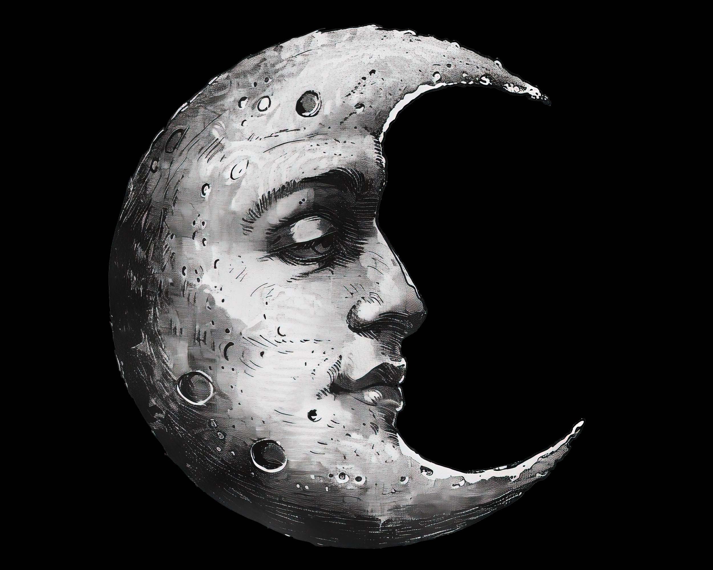 Crescent Moon PNG File | Gothic Moon PNG | Mystical Moon PNG | Moon ...