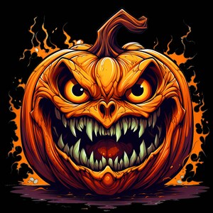 Scary Spooky Pumpkin PNG | Funny Halloween PNG for Shirt and Decoration ...