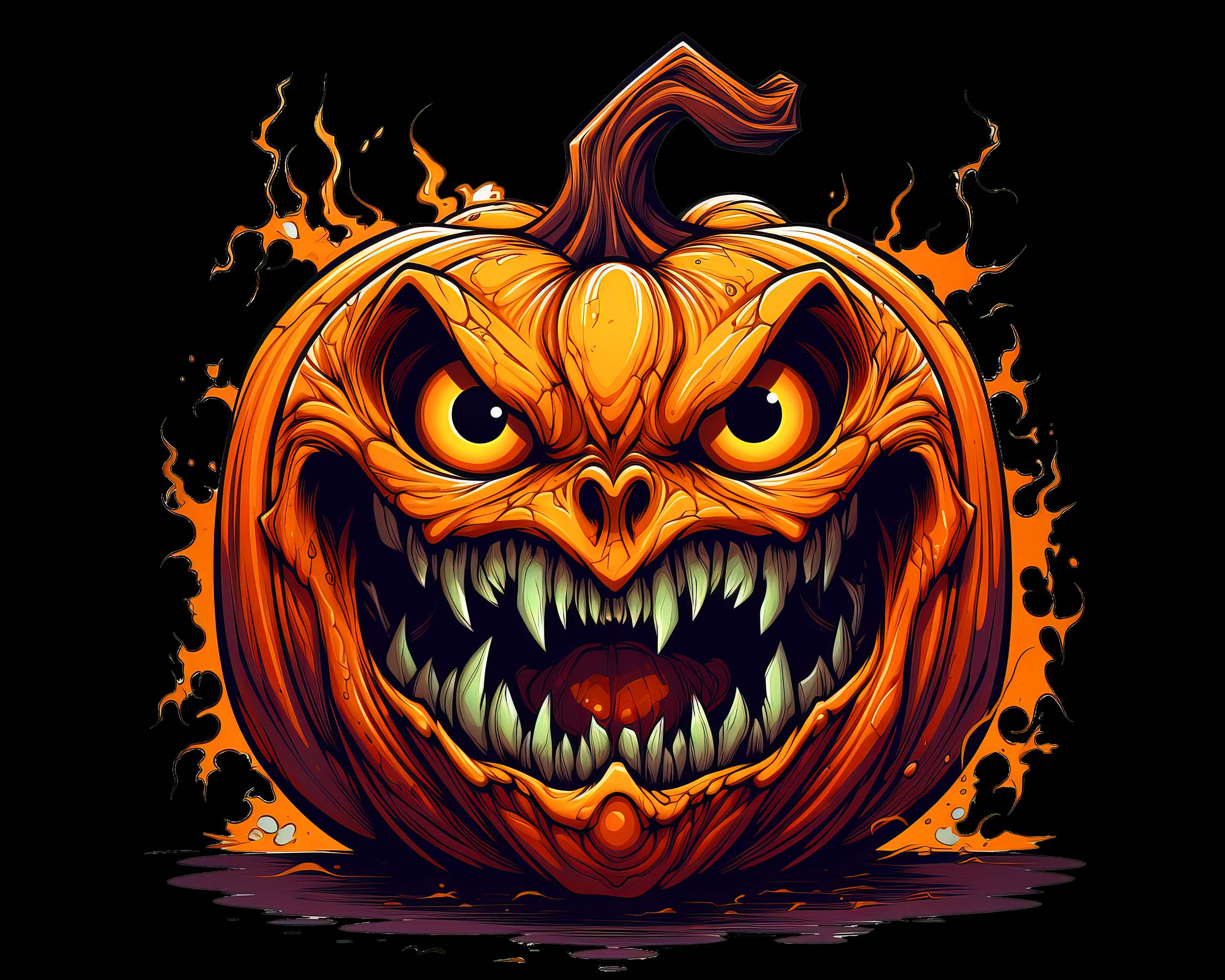 Scary Spooky Pumpkin PNG | Funny Halloween PNG for Shirt and Decoration ...
