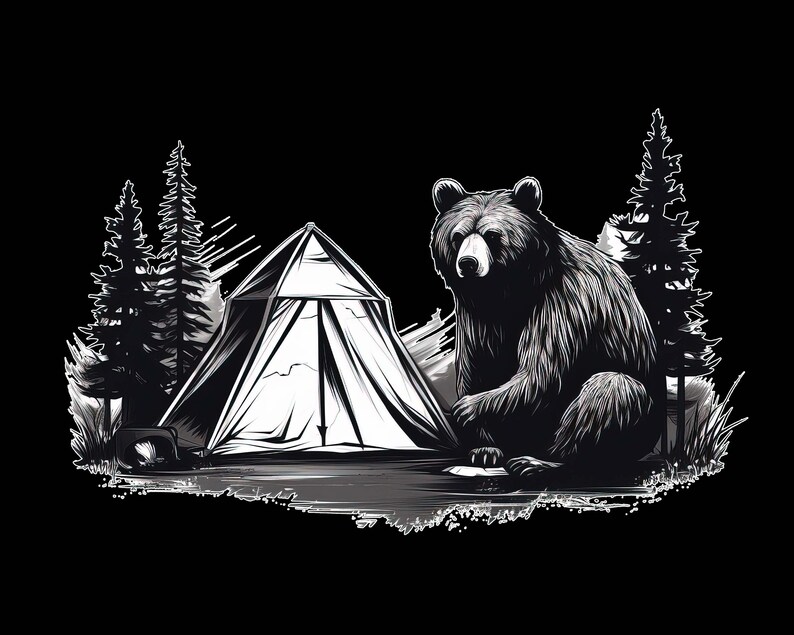 Camping Crew PNG | Funny Camping PNG | Bear PNG | Camping Bear ...