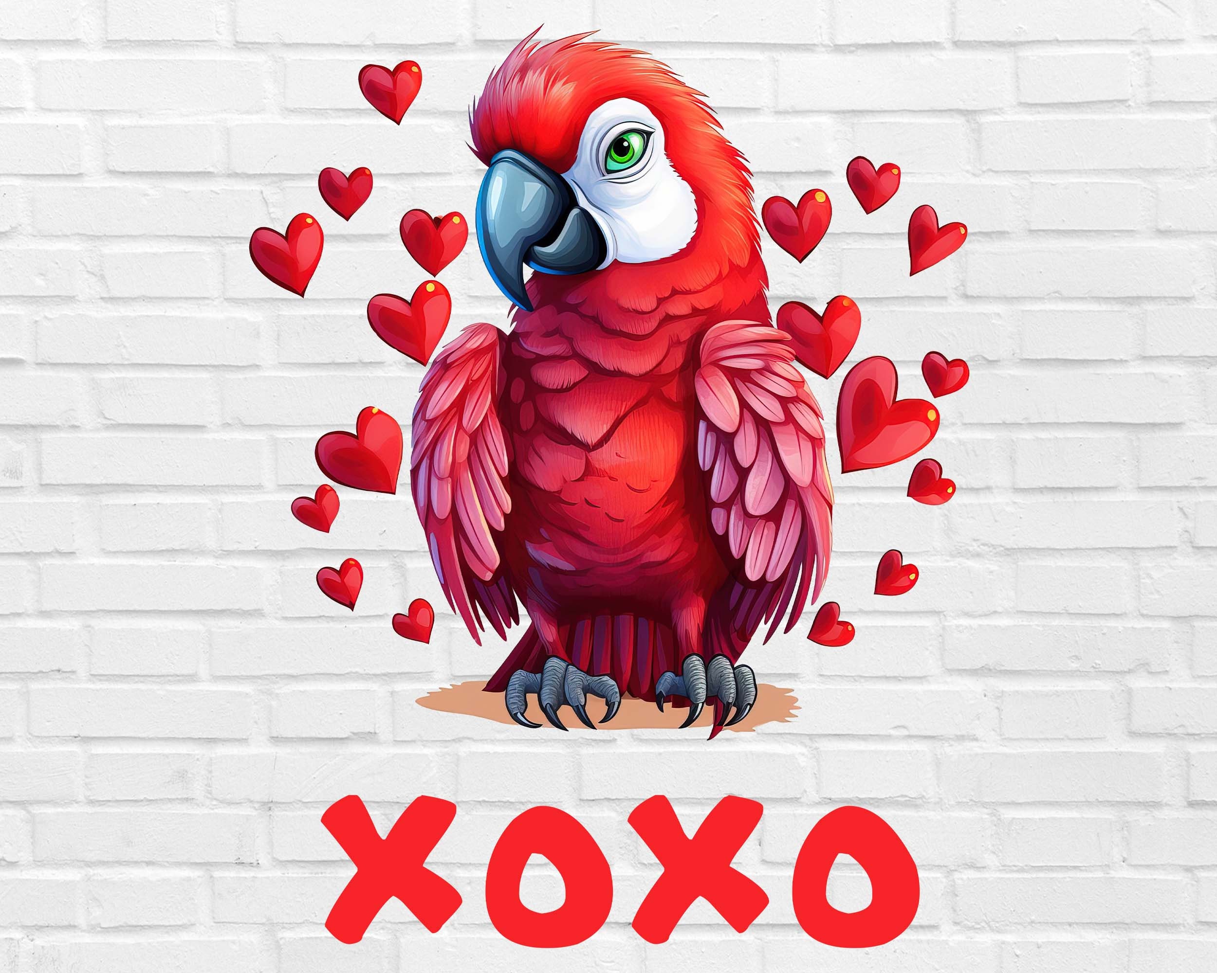 Xoxo PNG | Parrot Valentines Day PNG | Animal Valentines PNG | Love ...