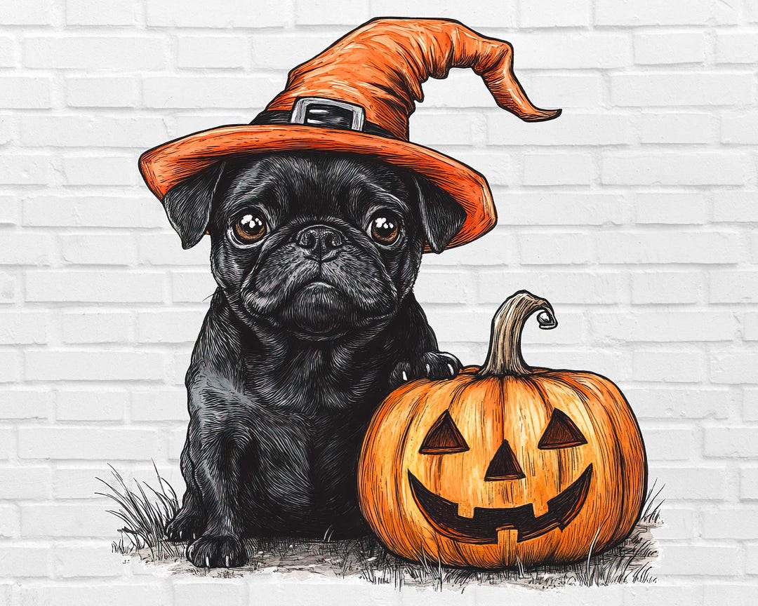 Funny Halloween Pug PNG for Shirt | Spooky Pug Halloween PNG | Funny ...