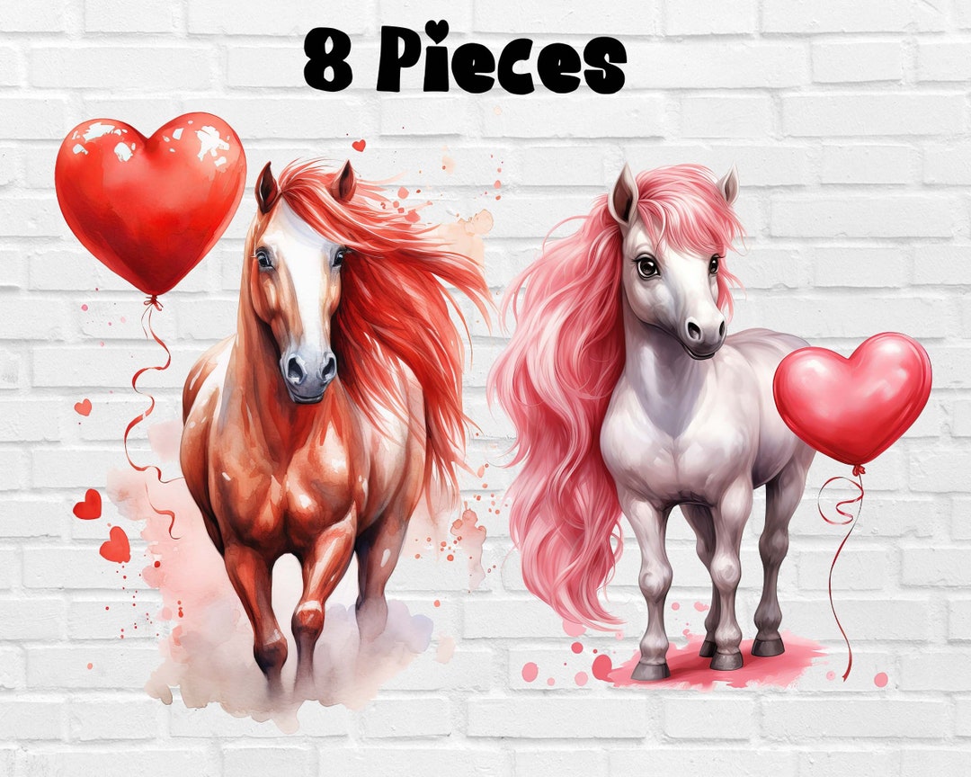 Valentine Baby Horses PNG Bundle | Valentine's Day Horse PNG ...