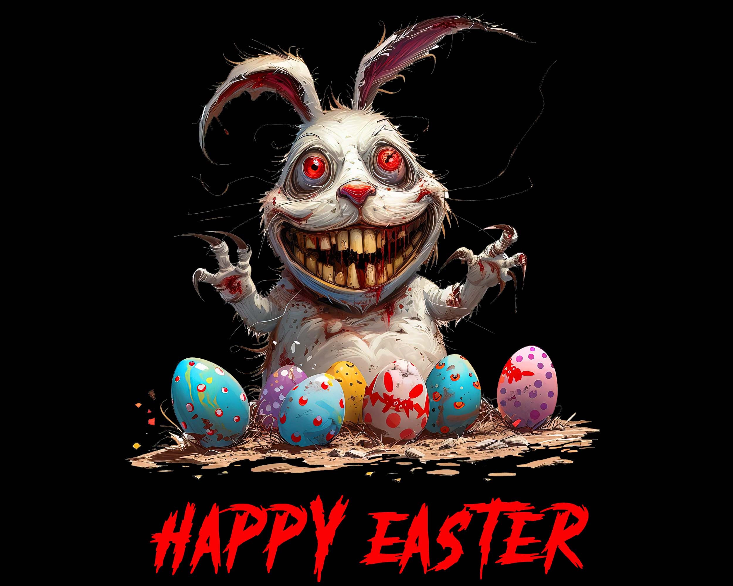 Happy Easter Horror PNG for Shirt | Funny Monster Bunny PNG | Easter ...