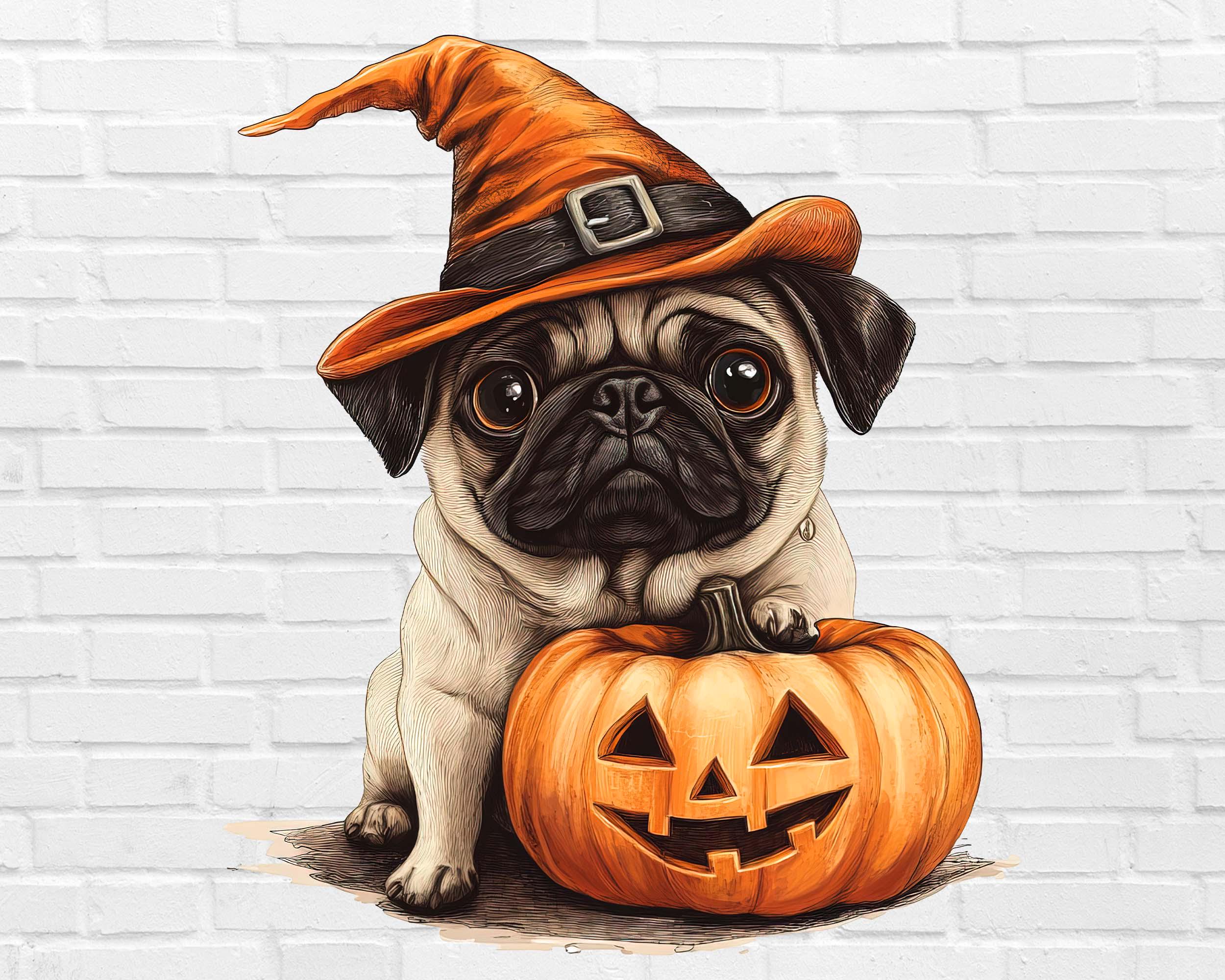 Funny Halloween Pug PNG for Shirt | Spooky Pug Halloween PNG | Funny ...