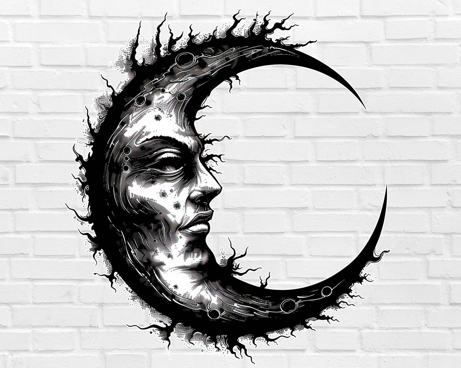 Gothic Moon PNG | Moon Tattoo PNG | Crescent Moon PNG | Moon Phases Png ...