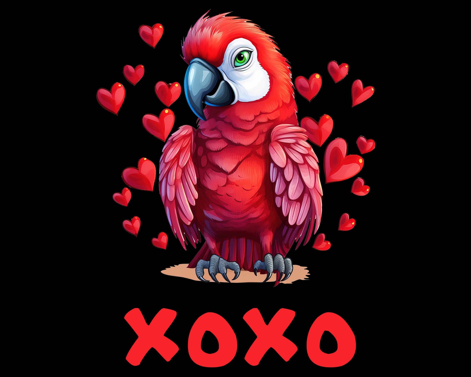 Xoxo PNG | Parrot Valentines Day PNG | Animal Valentines PNG | Love ...