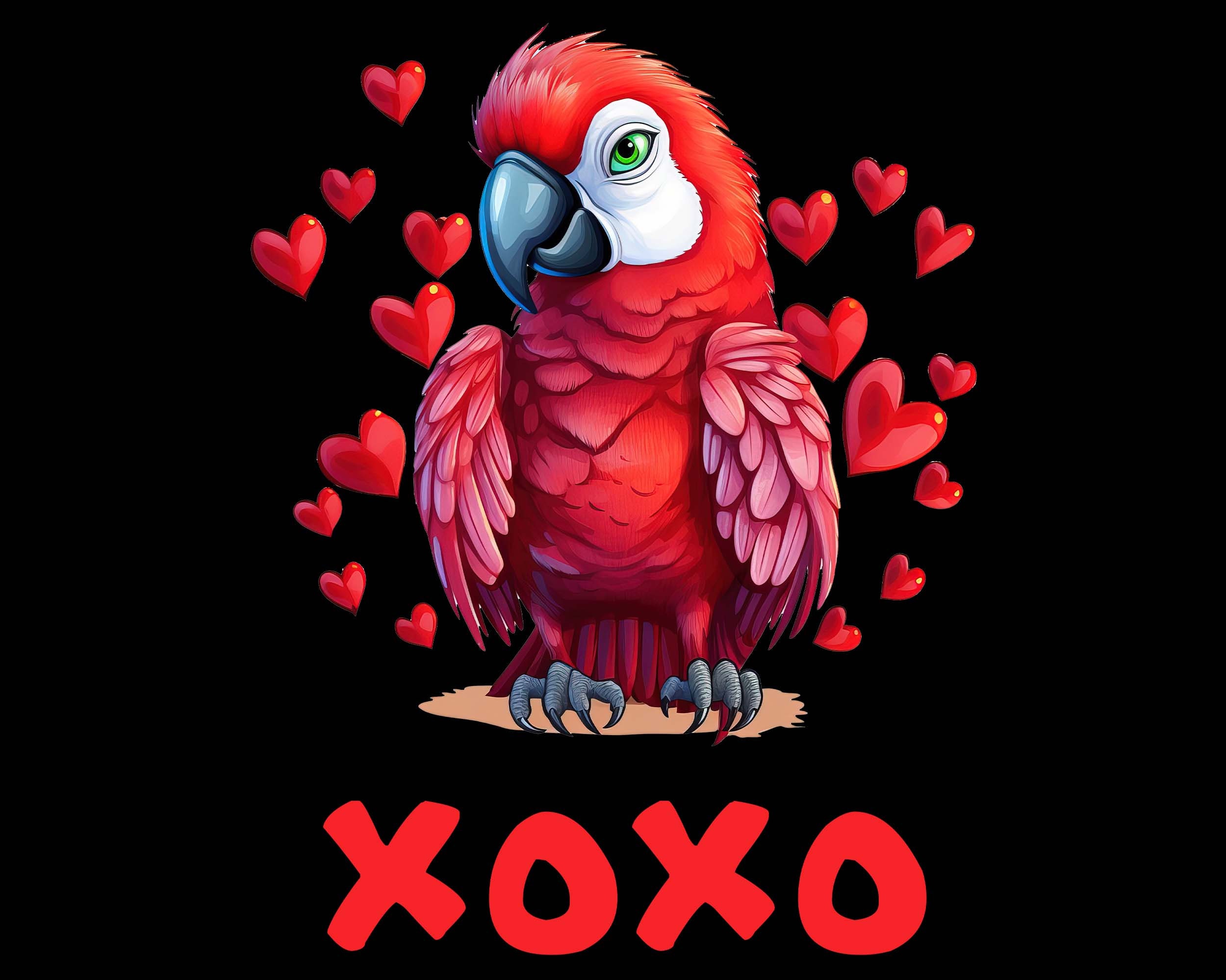 Xoxo PNG | Parrot Valentines Day PNG | Animal Valentines PNG | Love ...
