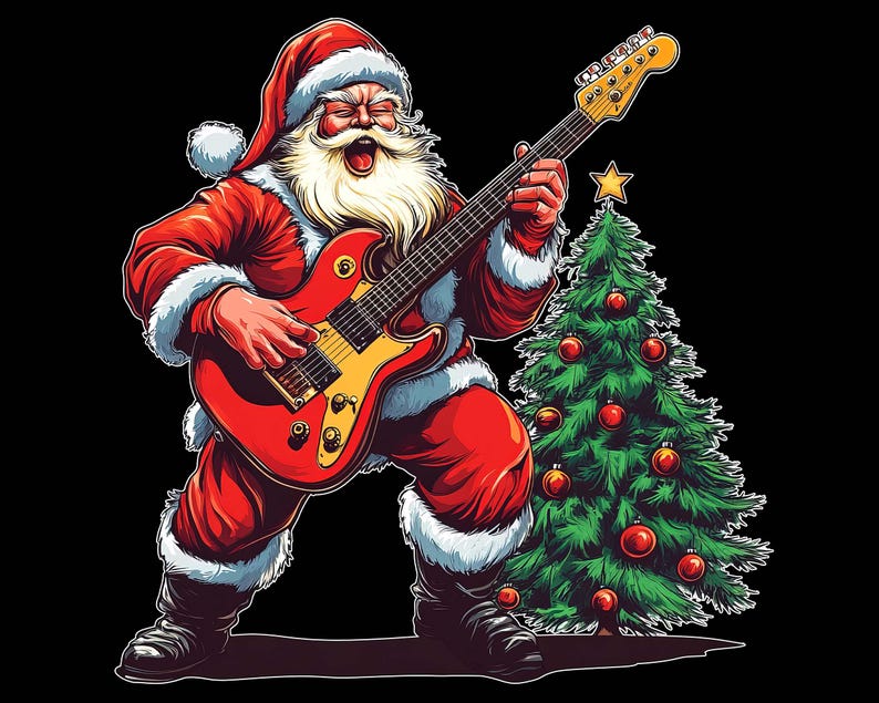 Santa Rockin Around the Christmas Tree PNG | Rockin Around PNG | Santa ...