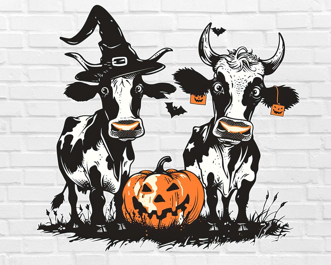 Spooky Halloween Cows PNG | Funny Halloween PNG for Shirt and ...