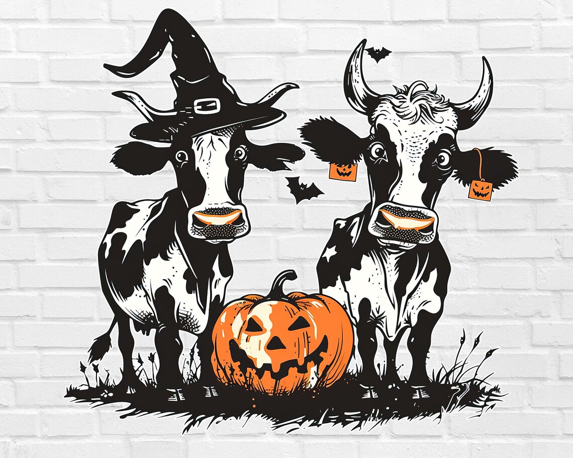 Spooky Halloween Cows PNG | Funny Halloween PNG for Shirt and ...
