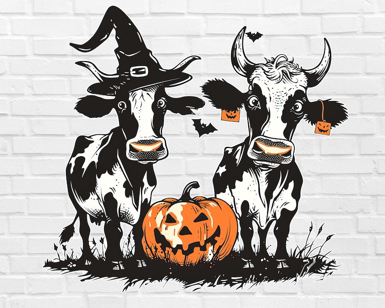Spooky Halloween Cows PNG | Funny Halloween PNG for Shirt and ...