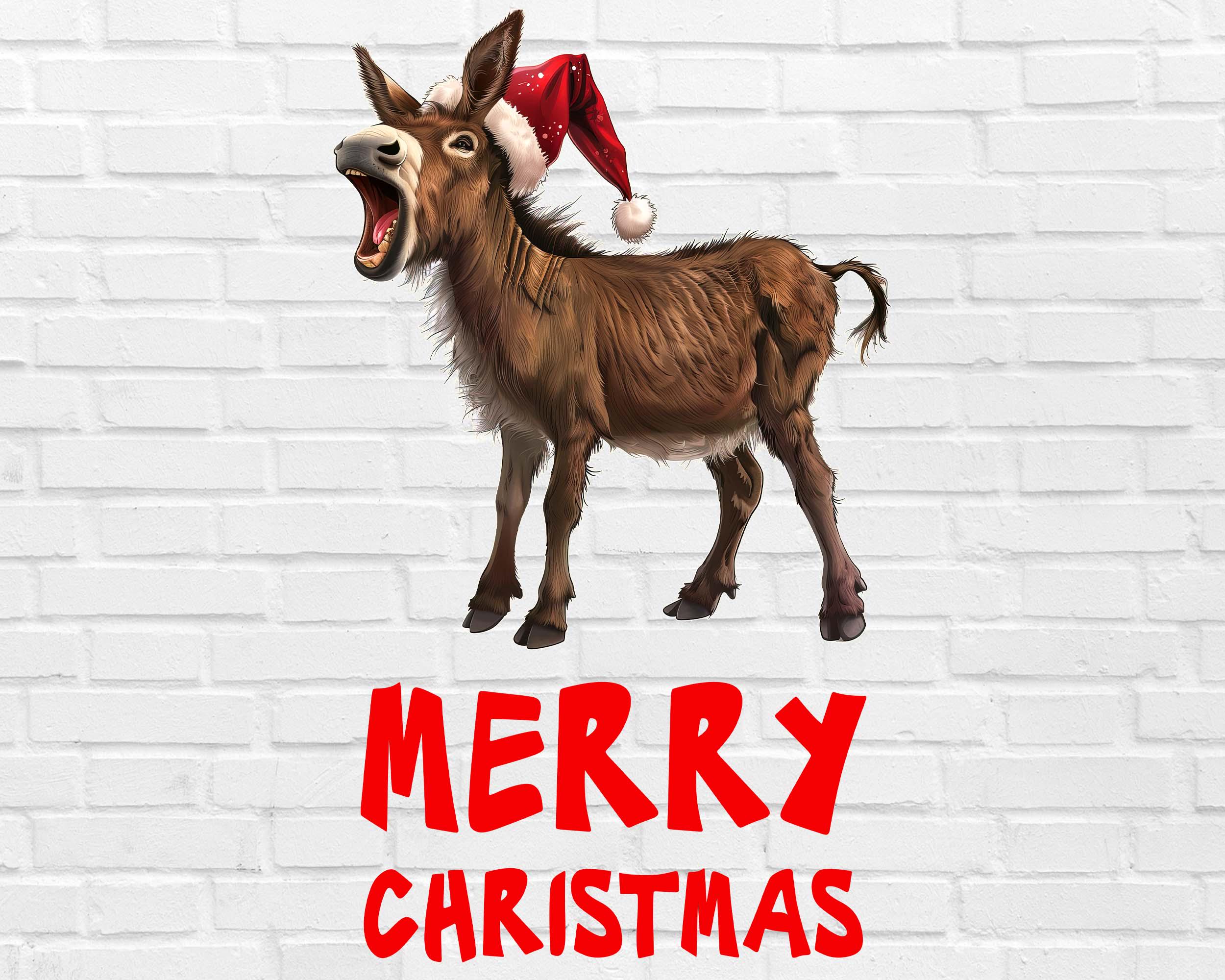 Christmas Donkey Png | Christmas Mule Png | Donkey With Santa Hat ...