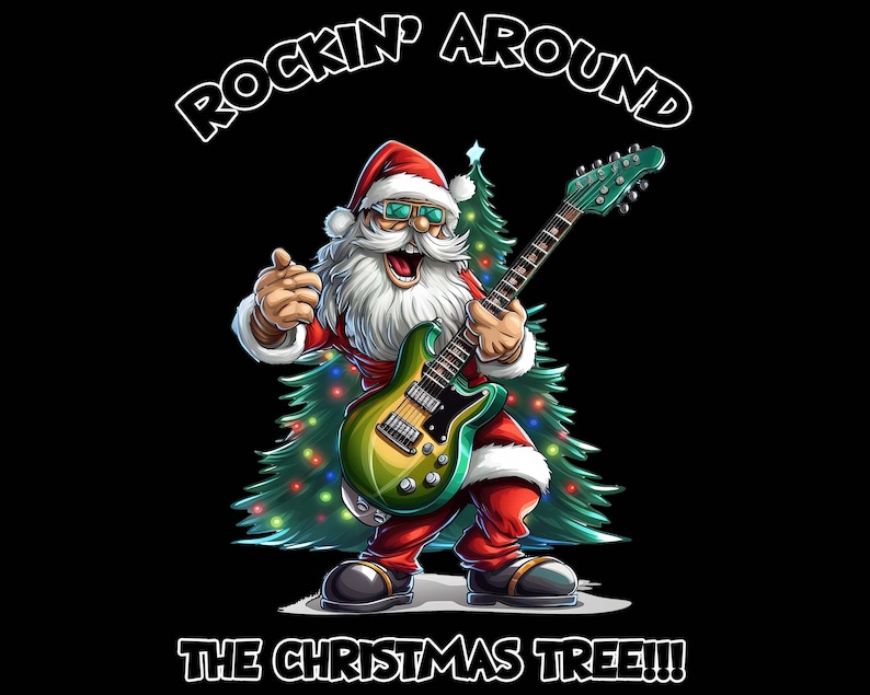 Rockin Around the Christmas Tree PNG | Santa Christmas Tree PNG | Santa ...