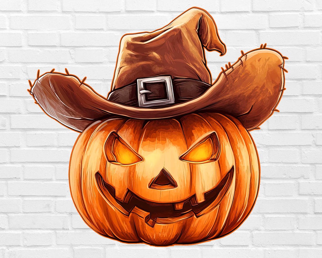 Cowboy Pumpkin PNG | Halloween Cowboy PNG | Western Halloween PNG ...