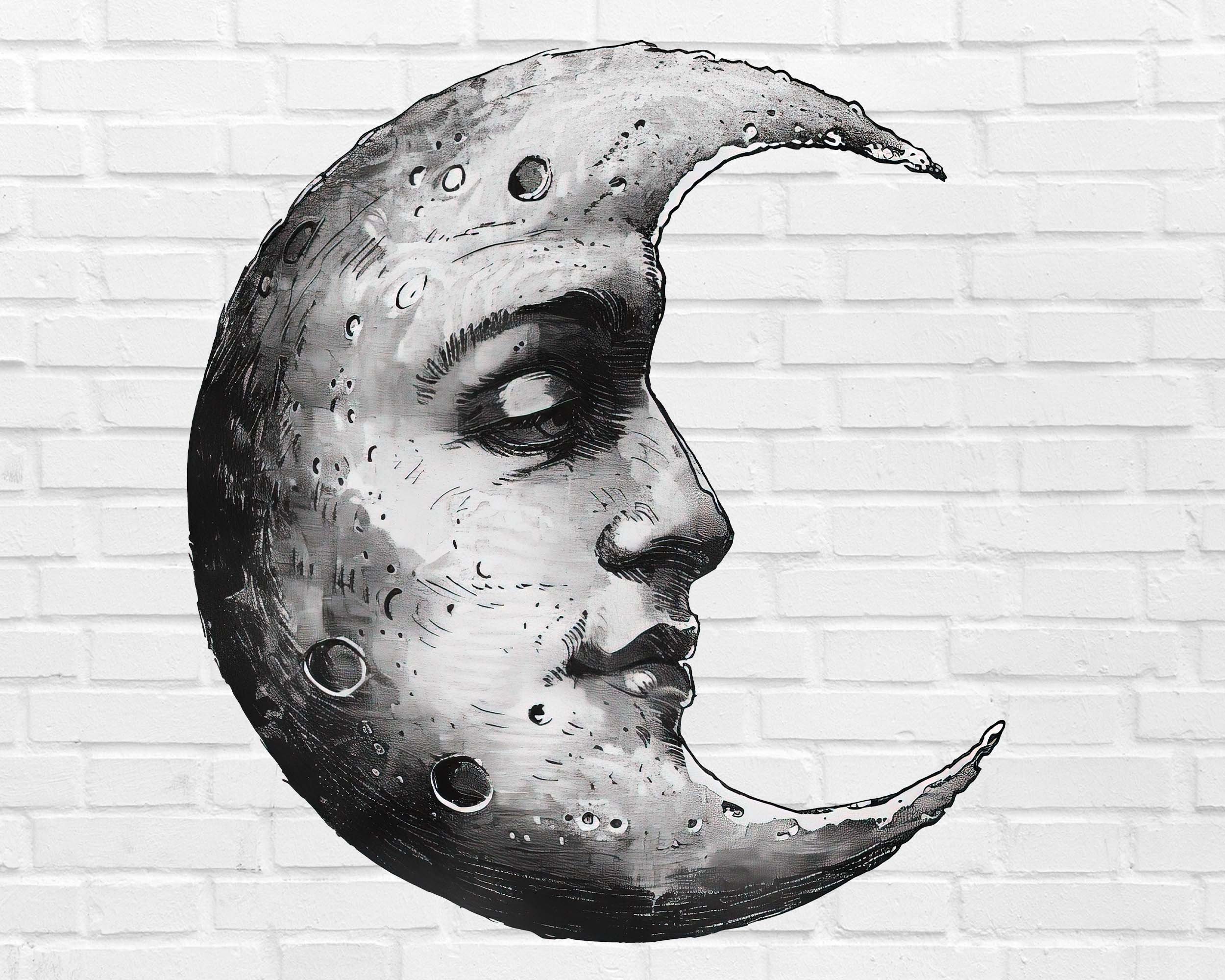 Crescent Moon PNG File | Gothic Moon PNG | Mystical Moon PNG | Moon ...