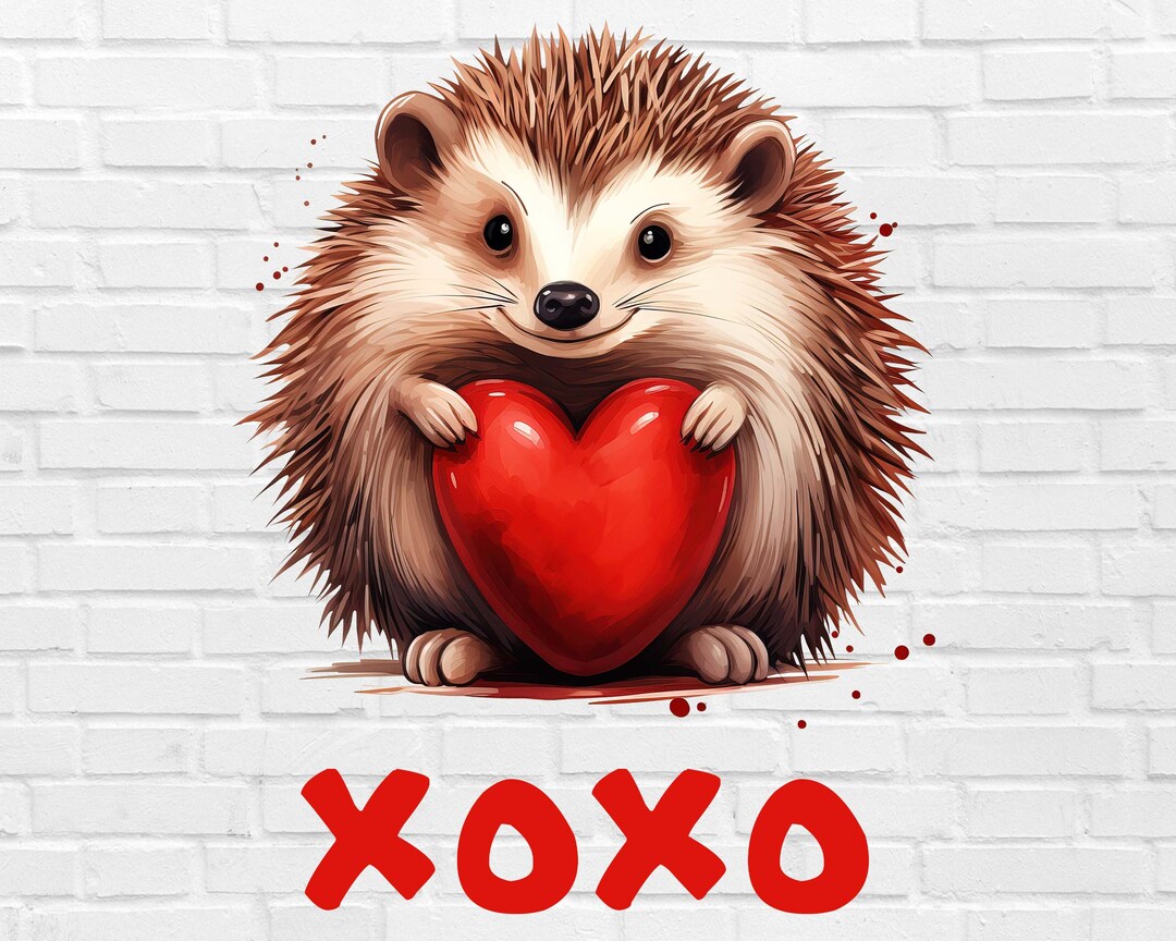 Xoxo PNG | Hedgehog Valentines Day PNG | Animal Valentines PNG | Love ...