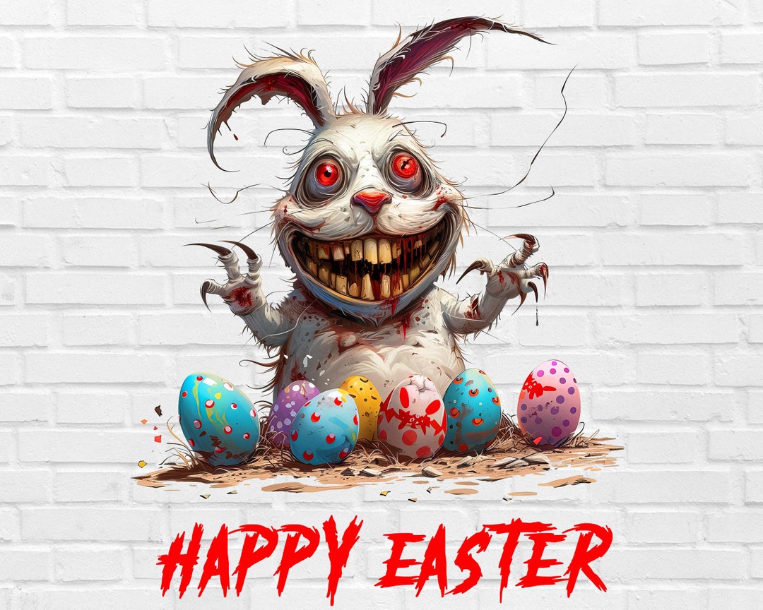 Happy Easter Horror PNG for Shirt | Funny Monster Bunny PNG | Easter ...