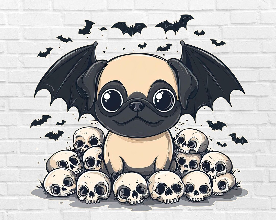 Funny Halloween Pug PNG for Shirt | Spooky Pug Halloween PNG | Funny ...