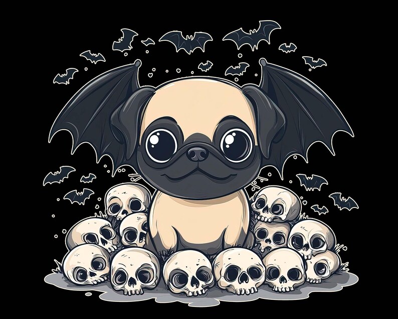 Funny Halloween Pug PNG for Shirt | Spooky Pug Halloween PNG | Funny ...