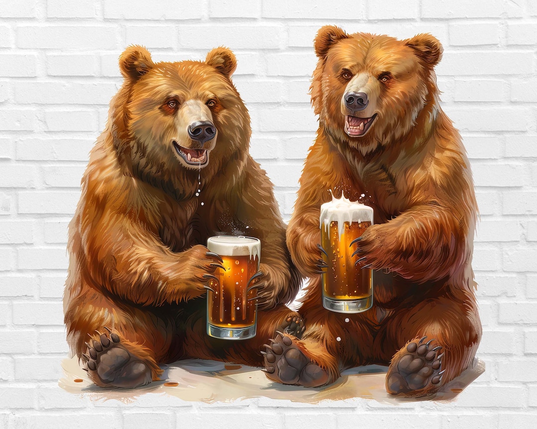 Bears Drinking Beer PNG | Cheers PNG | Funny Beer PNG | Family Beer Png ...
