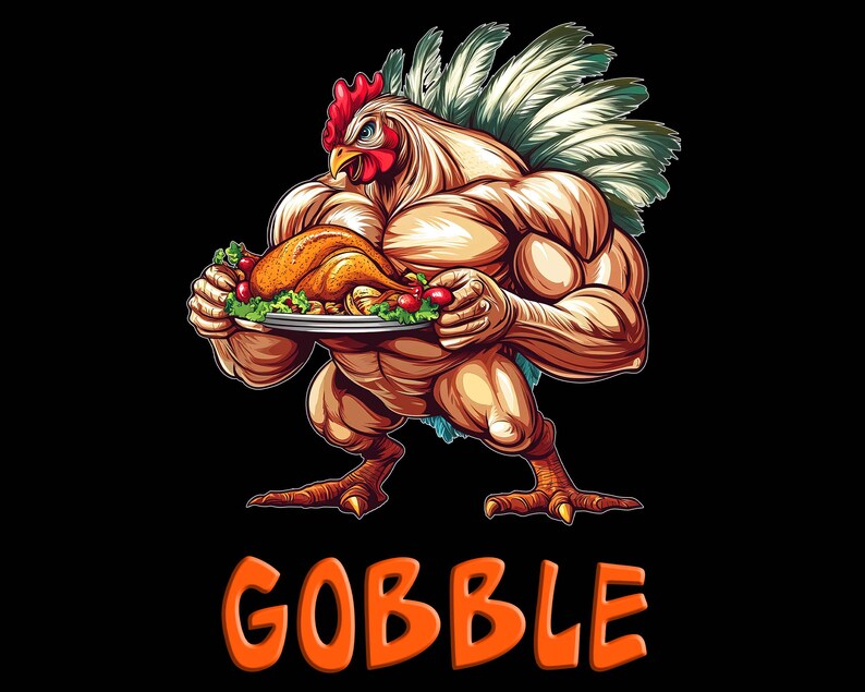 Funny Thanksgiving PNG for Shirt Thanksgiving Gym PNG Muscular Football ...