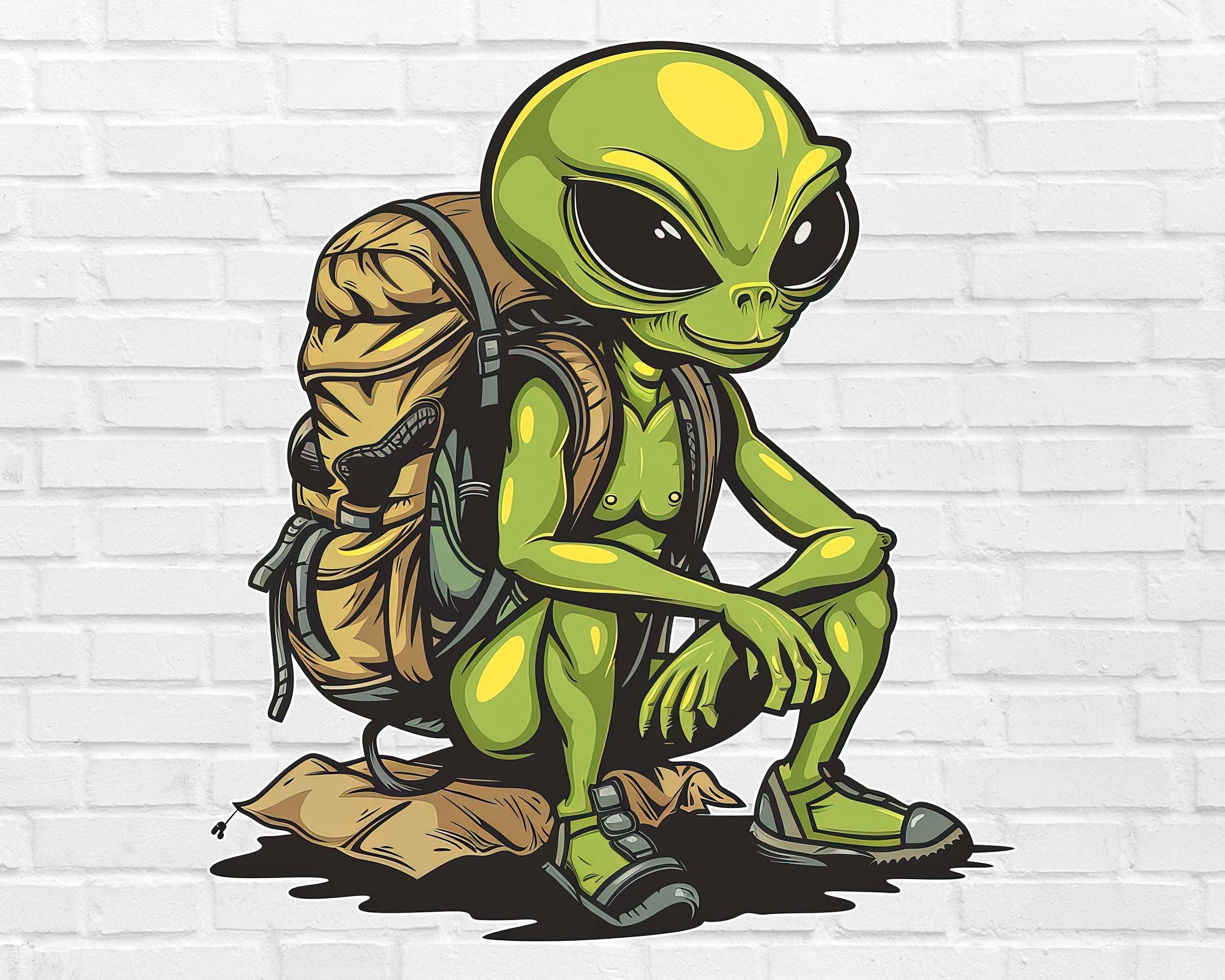 Hiking Alien PNG | Camping Alien PNG | Camping Crew PNG | Funny Camping ...