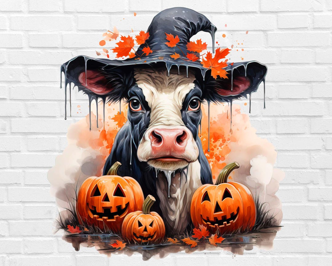 Halloween Cow PNG | Fall Cow PNG | Cow Fall PNG | Funny Halloween Png ...