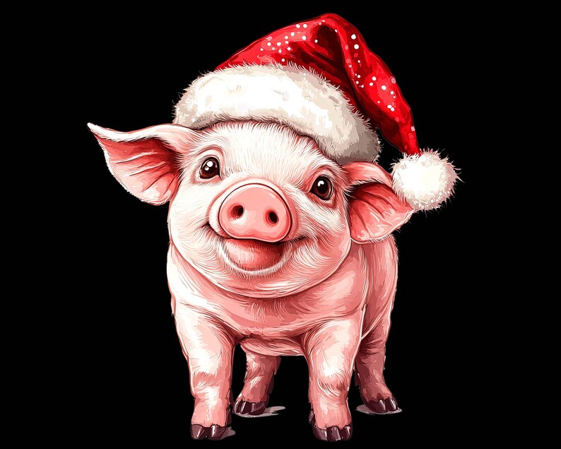 Christmas Pig PNG | Pig Christmas PNG | Christmas Farm Animal PNG ...