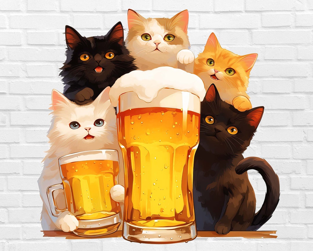 Cats Drinking Beer PNG | Cheers PNG | Funny Beer PNG | Family Beer Png ...