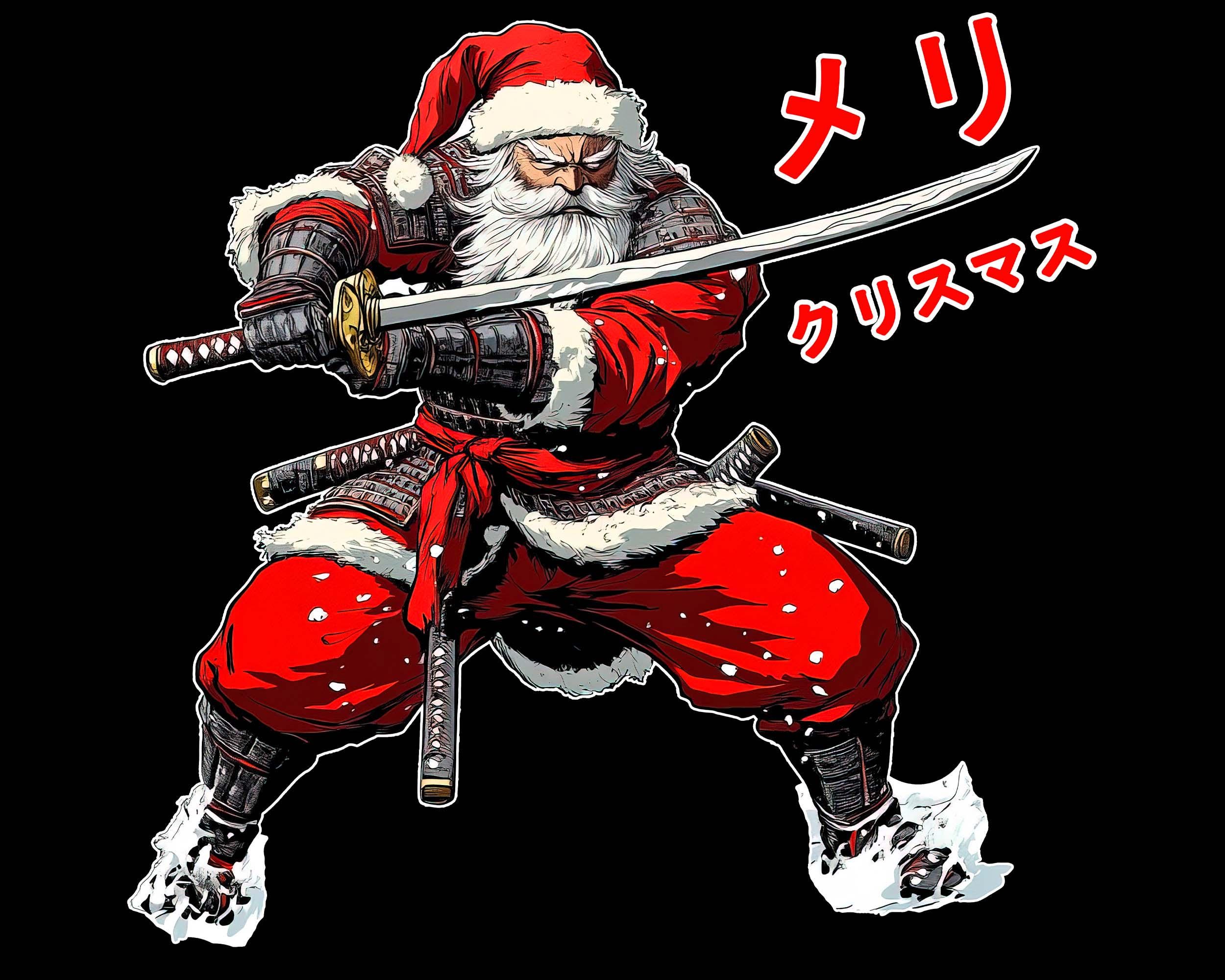 Anime Santa PNG | Christmas Anime PNG | Anime Christmas PNG | Samurai ...