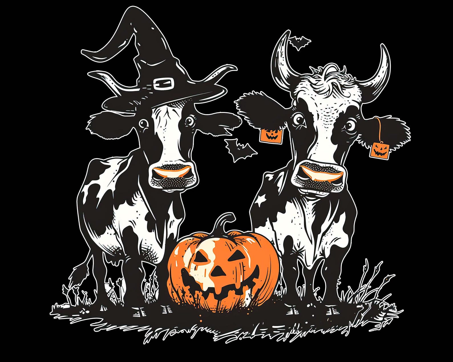 Spooky Halloween Cows PNG | Funny Halloween PNG for Shirt and ...