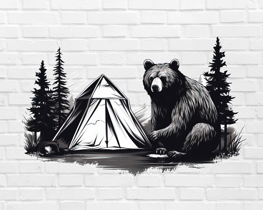 Camping Crew PNG | Funny Camping PNG | Bear PNG | Camping Bear ...