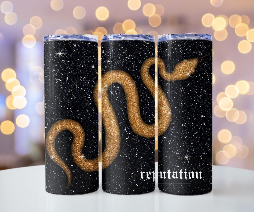 Taylor Swift Reputation Tumbler Wrap: Gold Snake Design (PNG Digital ...