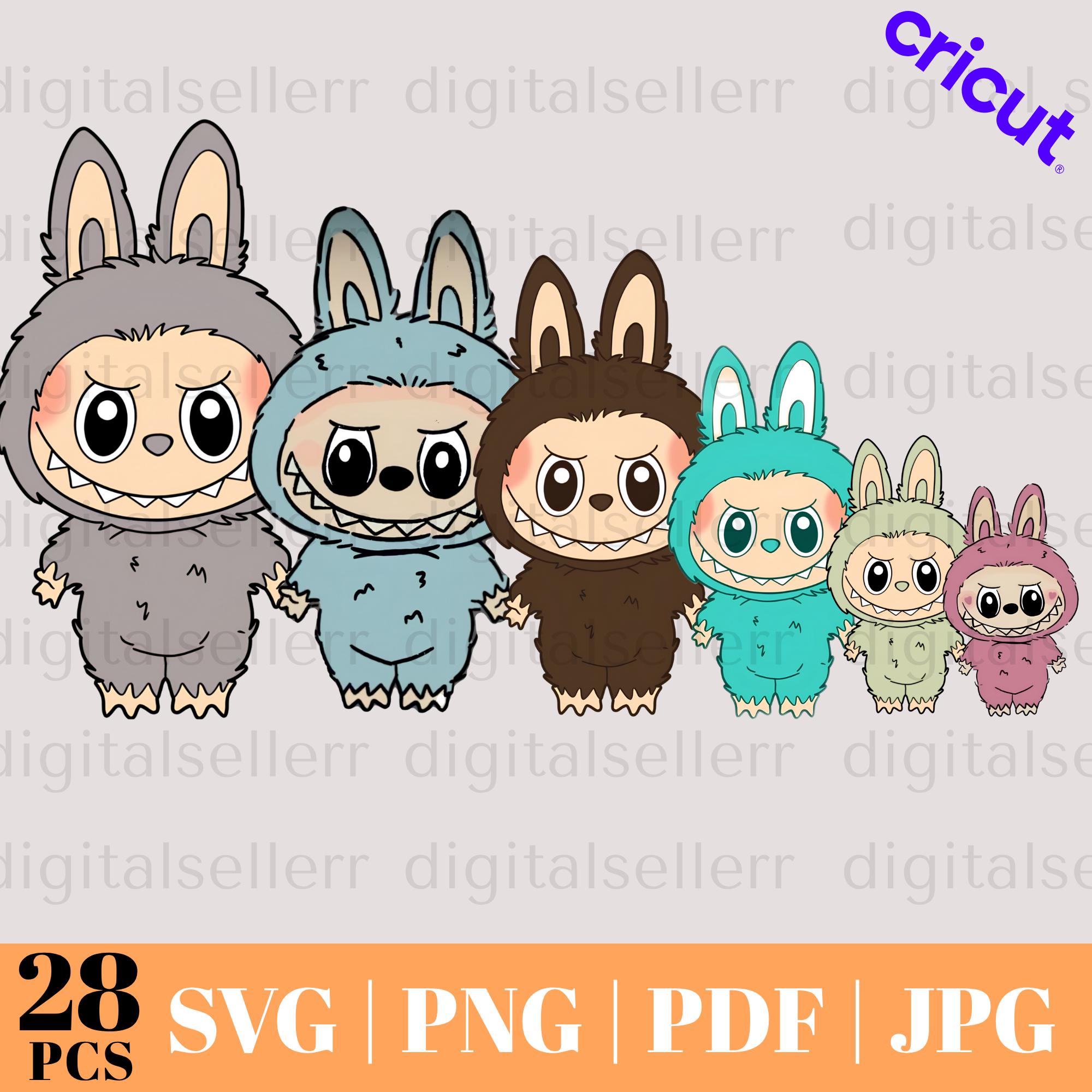 Labubu Bundle Png Svg, Labubu Svg, Kawaii Monsters Cliparts, Labubu ...