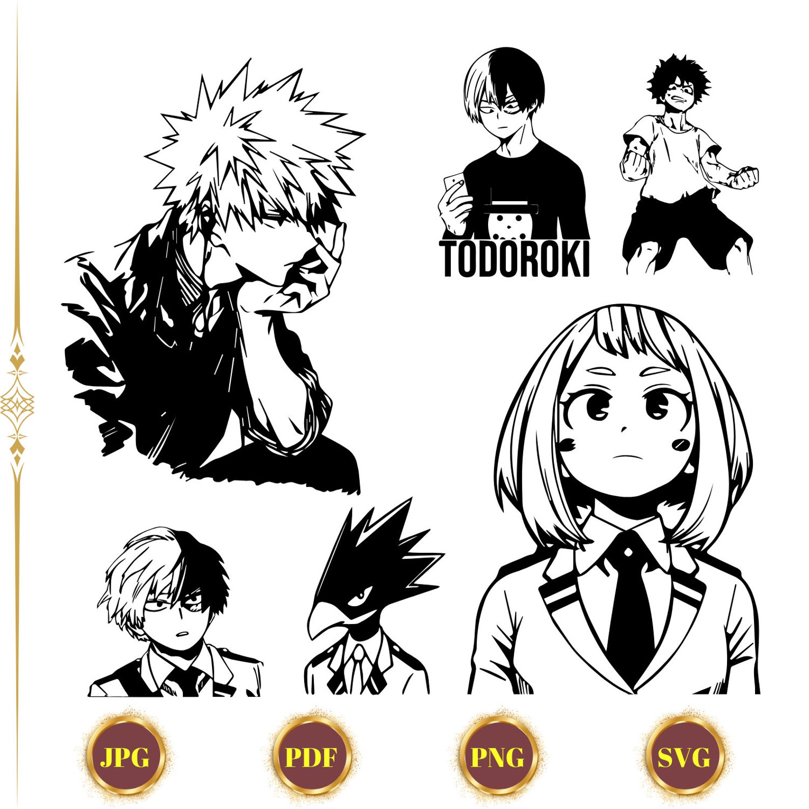 My Hero Academia Svg, My Hero Academia, Anime Svg Bundle, Deku Svg ...