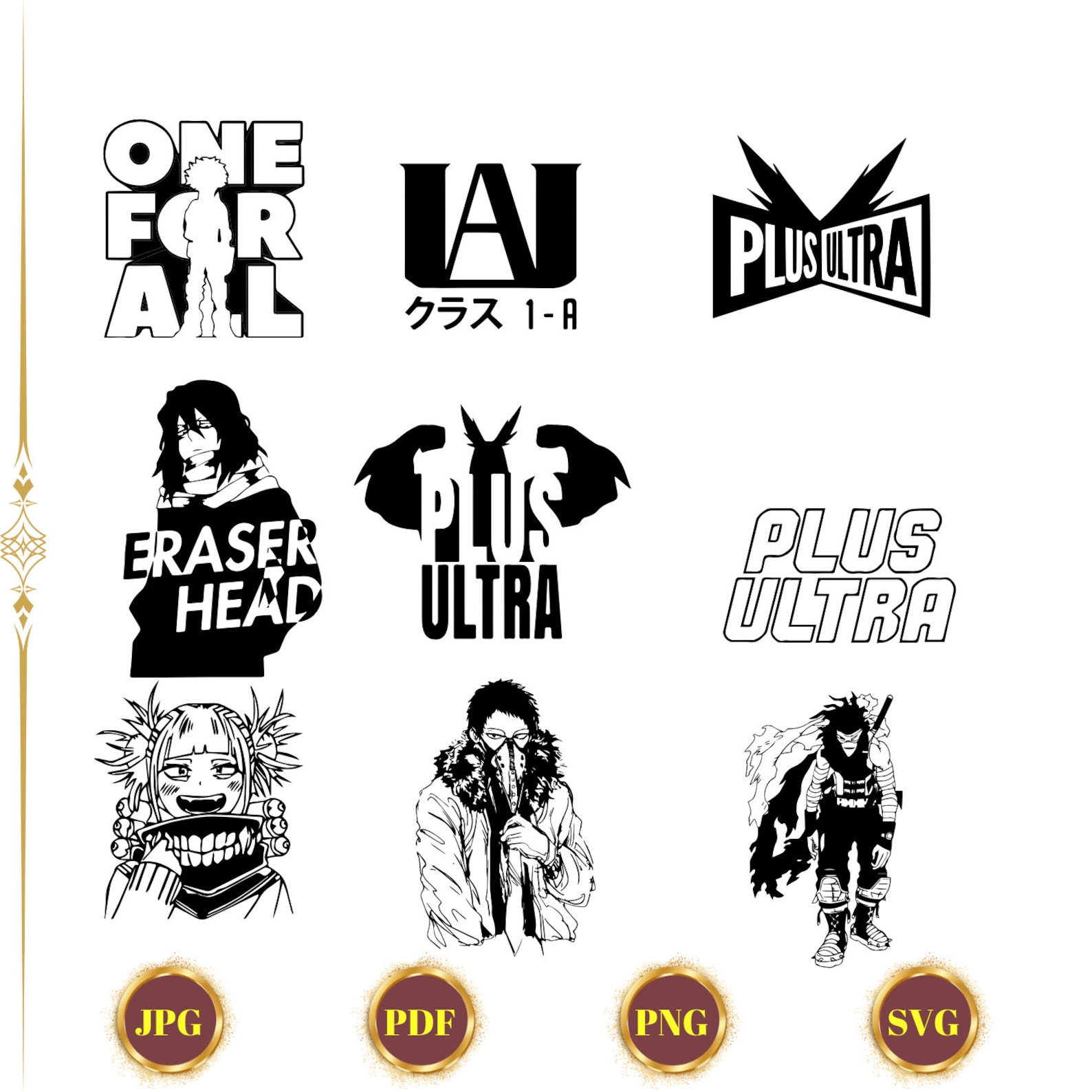 My Hero Academia Svg, My Hero Academia, Anime Svg Bundle, Deku Svg ...