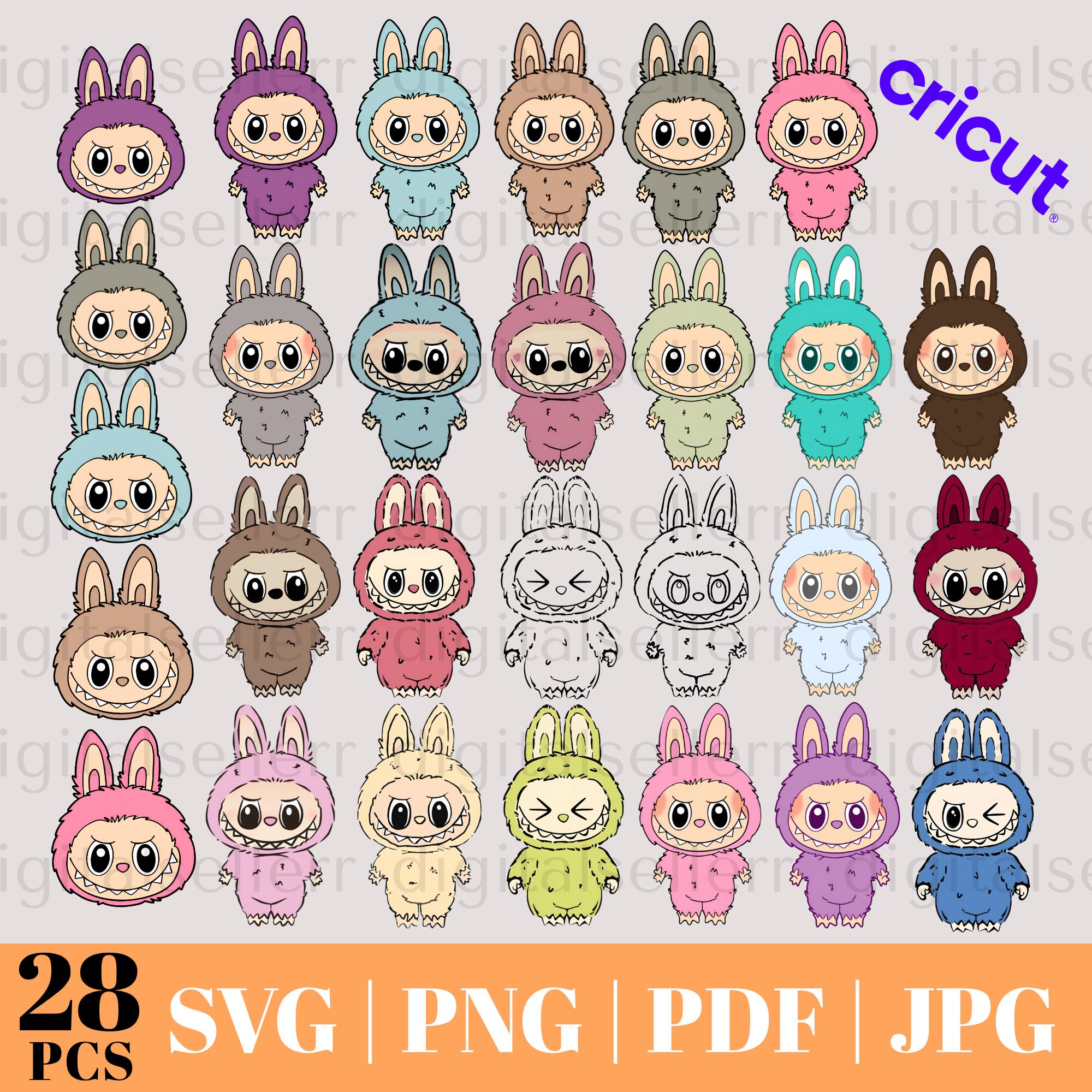 Labubu Bundle Png Svg, Labubu Svg, Kawaii Monsters Cliparts, Labubu ...