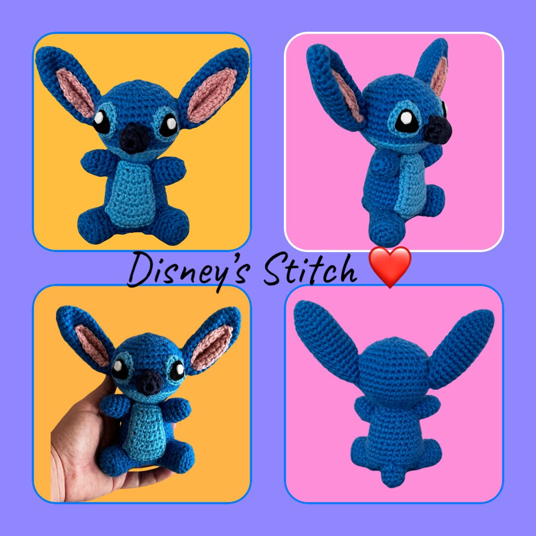 Adorable Handmade Crochet Disneys Blue Stitch Plushie - Etsy