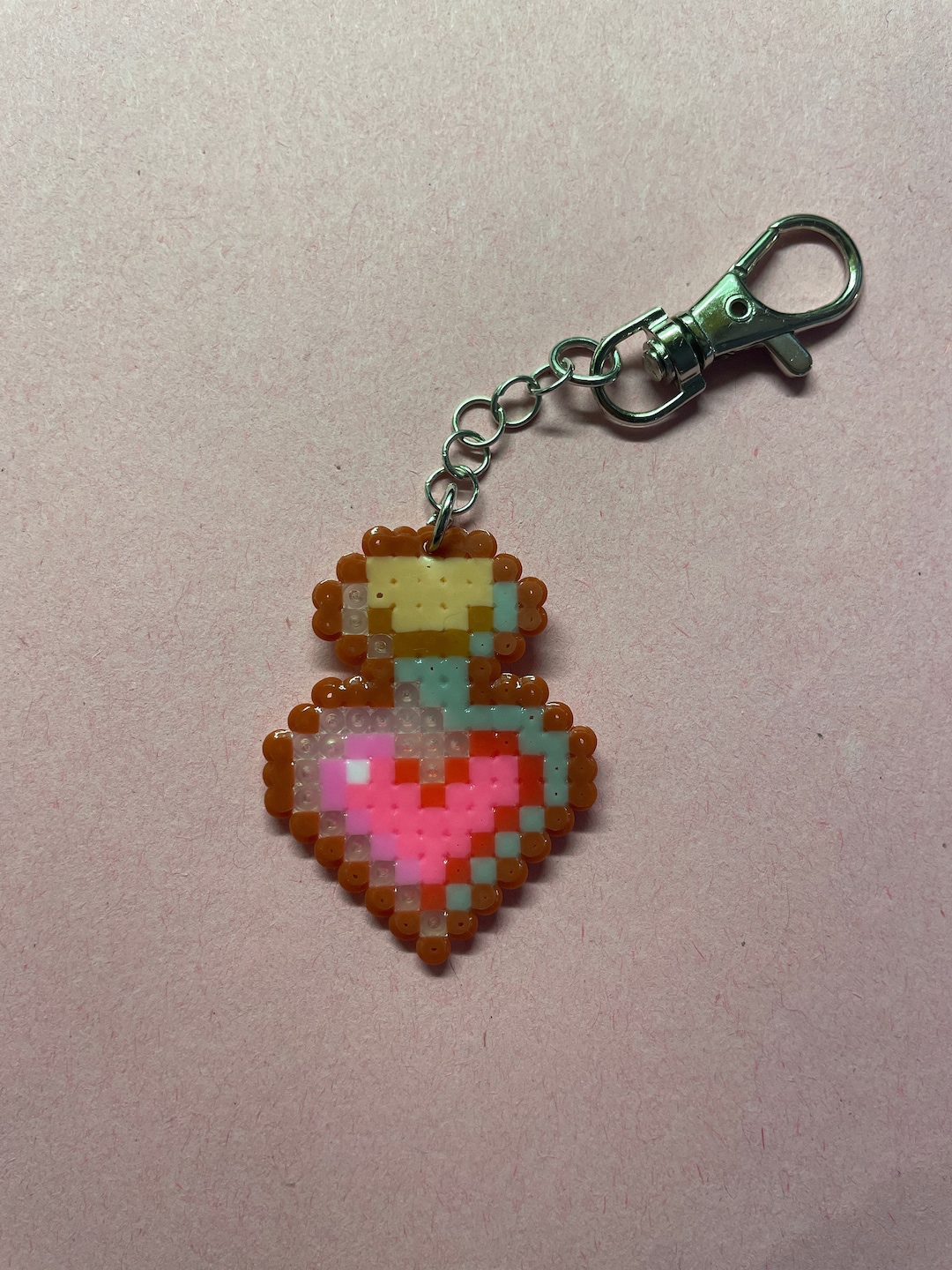 Heart Potion Minecraft Bead Keychain Charm - Etsy