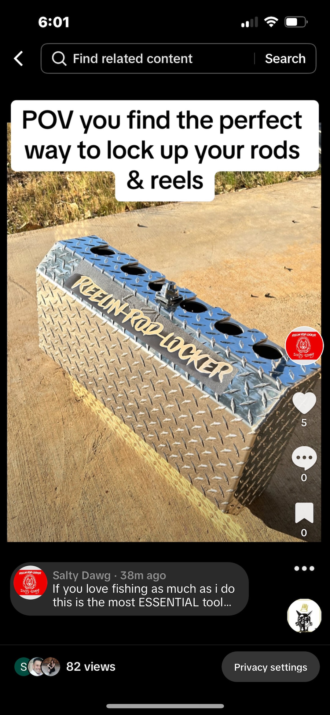 Fishing Rod Holder and Reel Holder "reelin-rod-locker" - Etsy