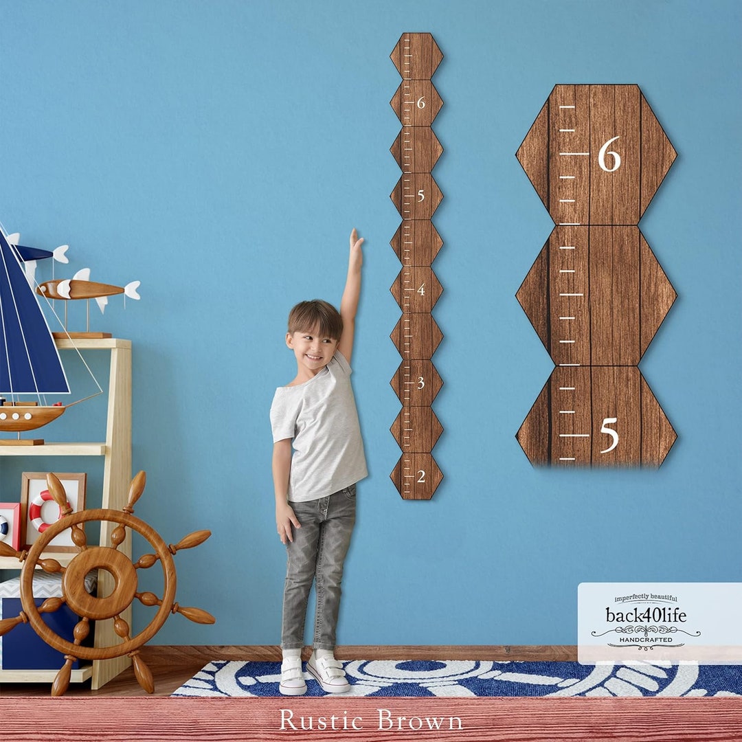 Farmhouse Style Wooden Kids Growth Chart Ruler for Boys and Girls ...