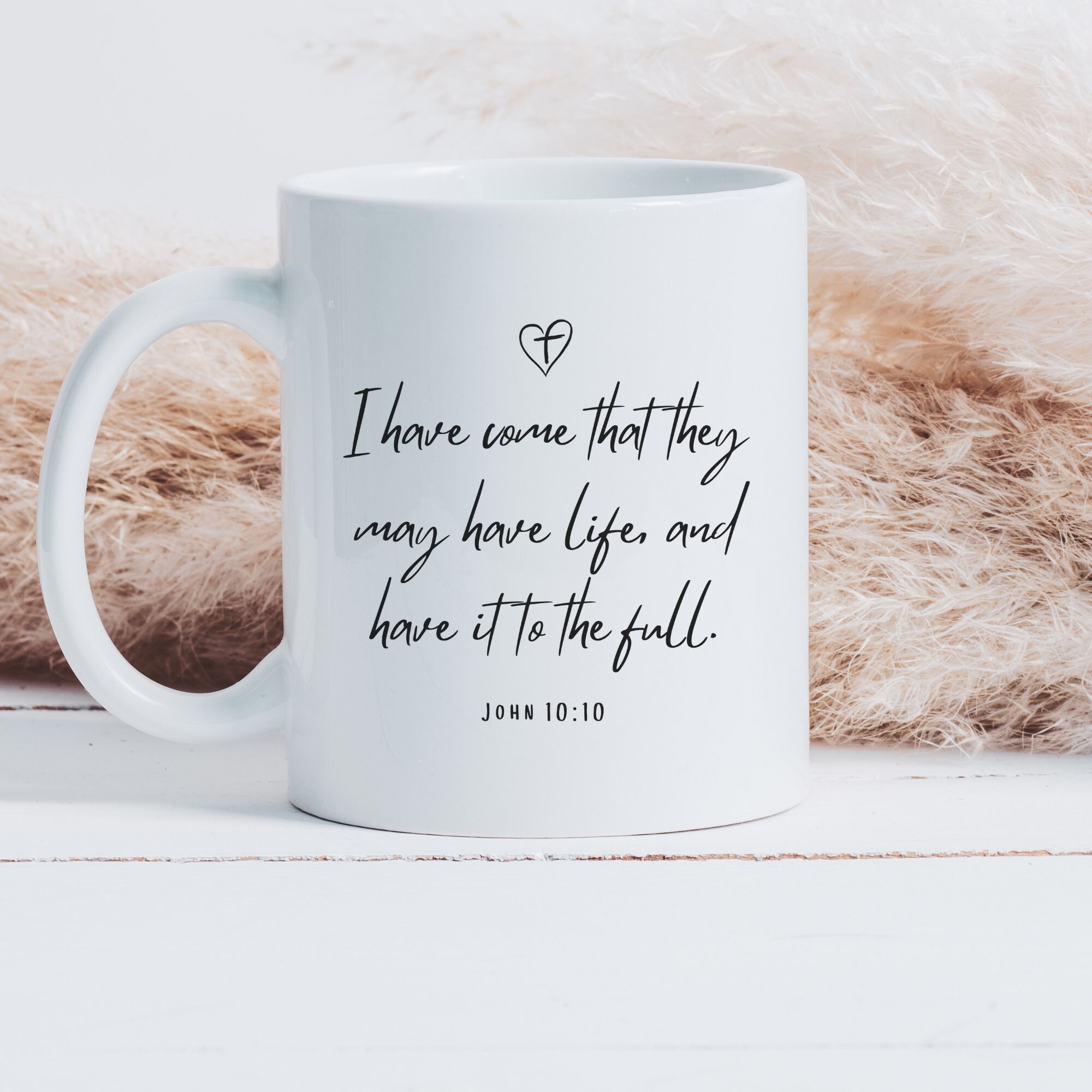 Life to the Full Bible Verse Study Mug, Christian Faith Mug Gift, Bible ...