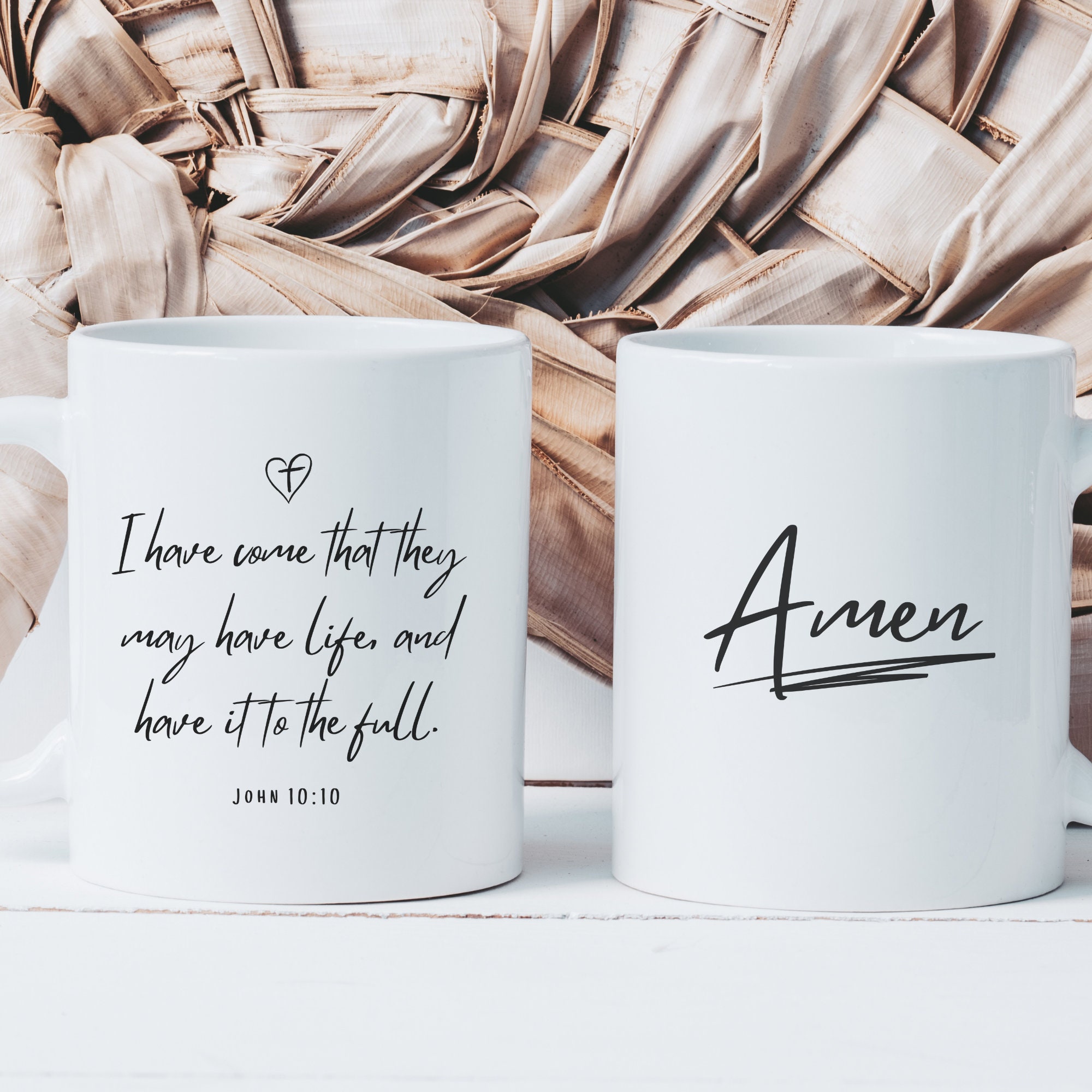 Life to the Full Bible Verse Study Mug, Christian Faith Mug Gift, Bible ...