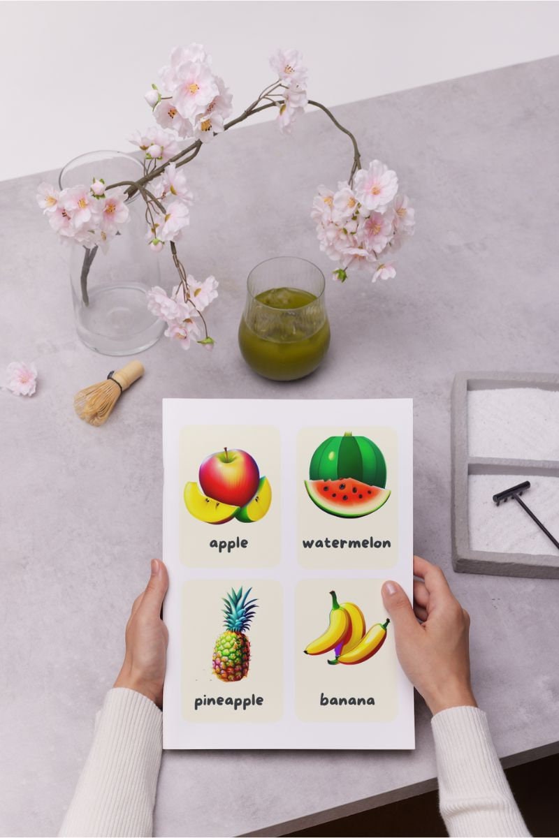 Fruits Flashcards and Poster-montessori Educational Material - Etsy