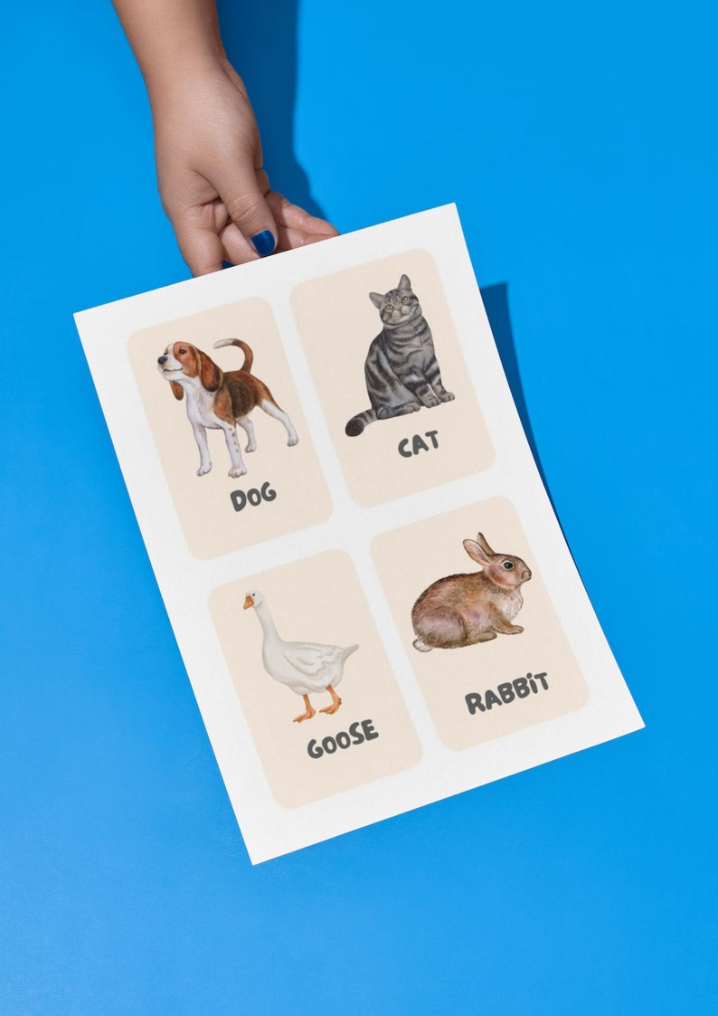 Farm Animals Full Set! Flashcards, Poster, Board Game. Montessori ...