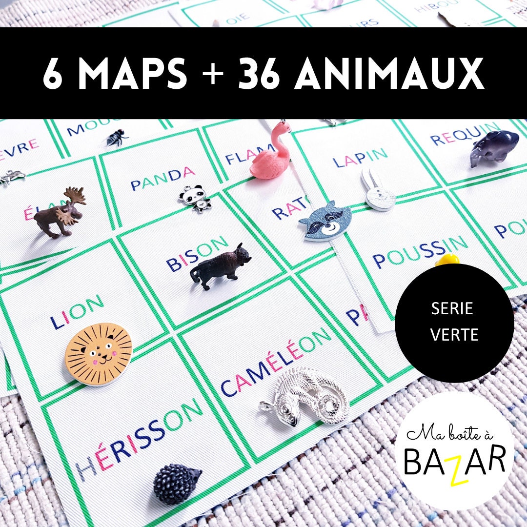 Reading Maps, Montessori Silent Dictations, Animals, OEKO-TEX Organic ...