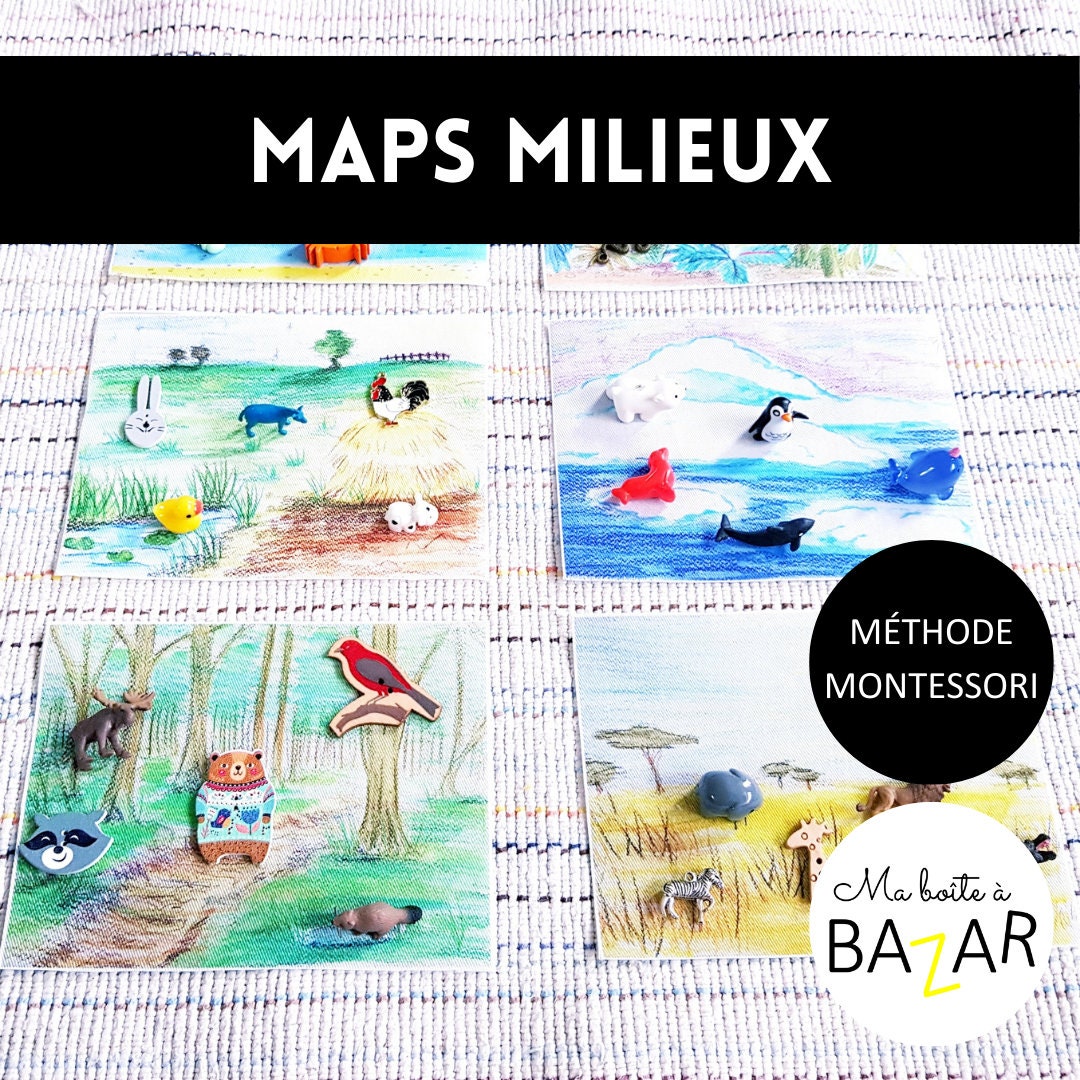 Maps Environments Figurines, Montessori, Animal Sorting, OEKO-TEX ...